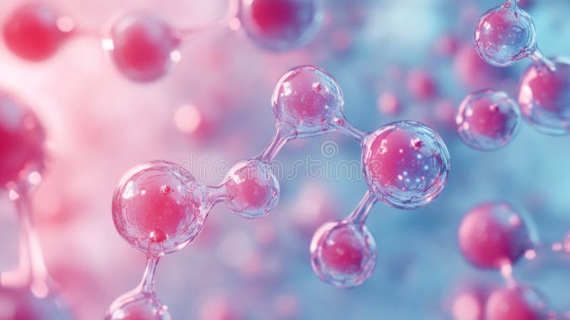 Molecules of Elastin in Futuristic Skin Elasticity Concept Art Stock ...