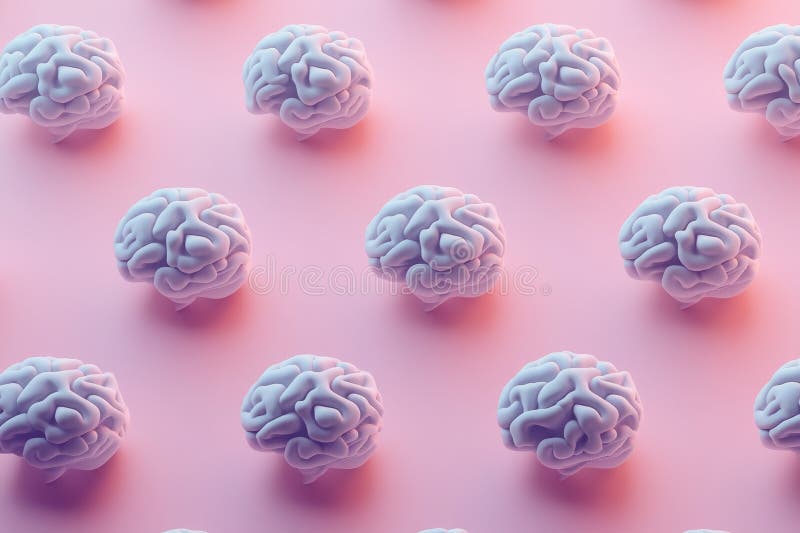 AI Brain Concept in Repeating Pattern with Soft Colors Stock ...