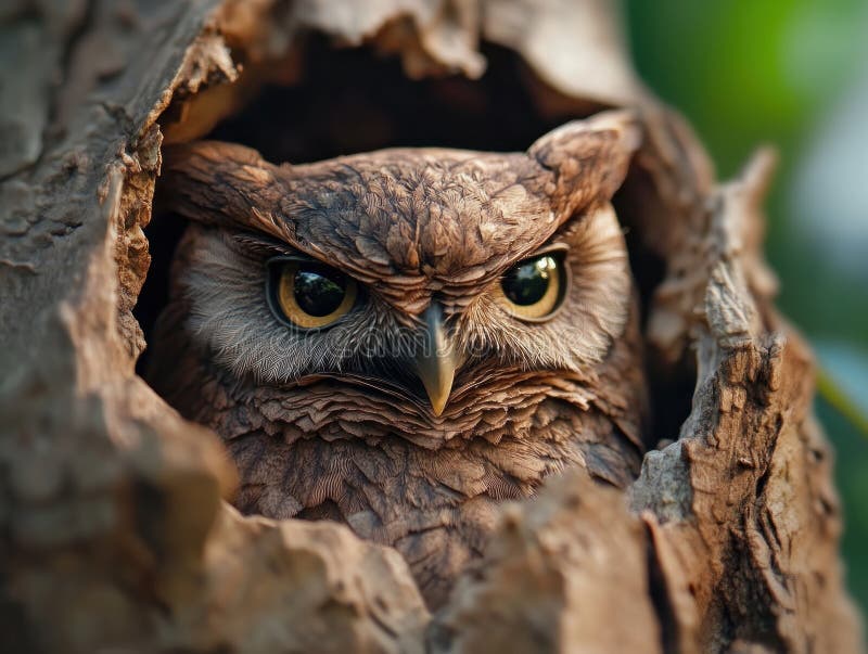 Explore the Captivating World of a Camouflaged Owl Against a Forest ...
