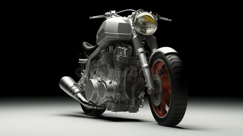 Sleek and Transparent Engine Structure with Shadows on Smooth Floor ...