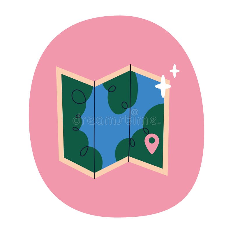 Explore the City with this Flat Style Illustrated Map Stock ...