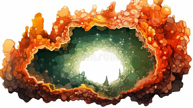 Explore a Classic Geode Texture through a Flat Illustration, Embodying ...