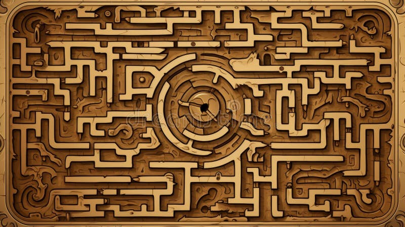 Explore a Classic Labyrinth Texture in a Flat Illustration, with a ...