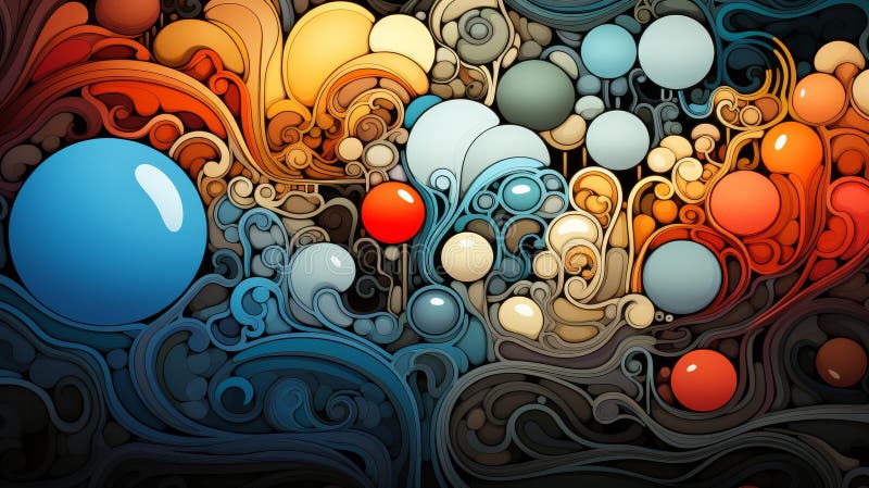 Explore a Classic Psychedelic Style with Muted Tones, Intricate Details ...