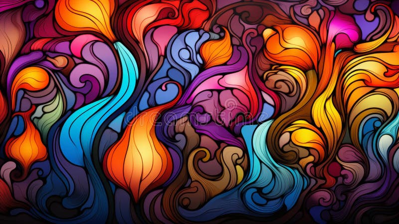 Explore a Classic Psychedelic Style with Muted Tones, Intricate Details ...