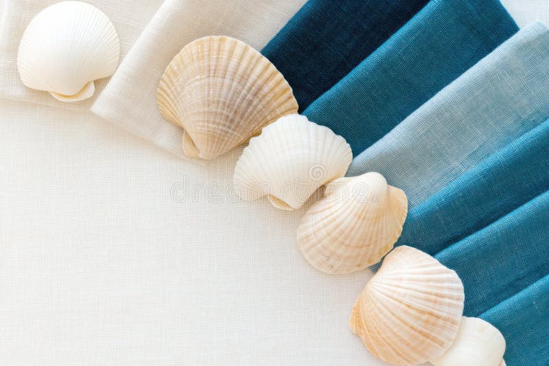 Explore Coastal Inspiration with Soft Blue Linen Fabrics, Beach ...