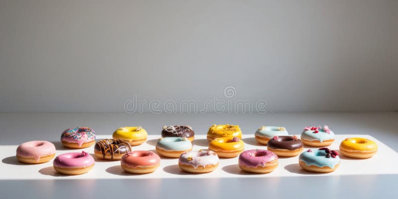 Explore a Colorful Array of Delicious Donuts and Their Flavors. Stock ...