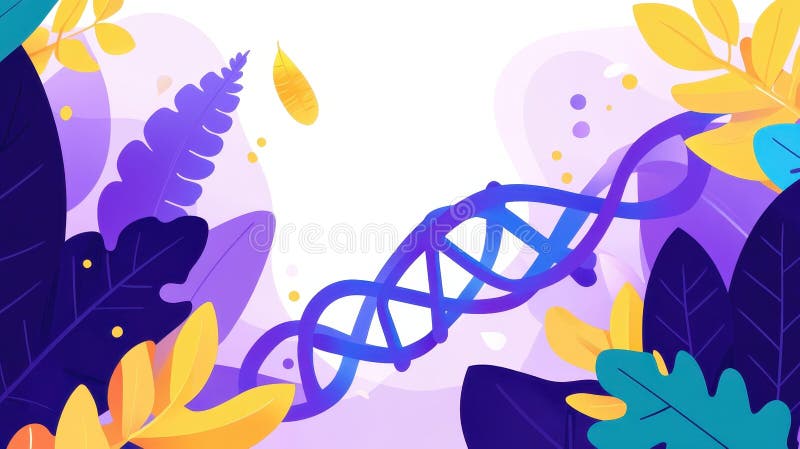 Explore a Colorful Modern Flat Illustration Showcasing the DNA Molecule ...
