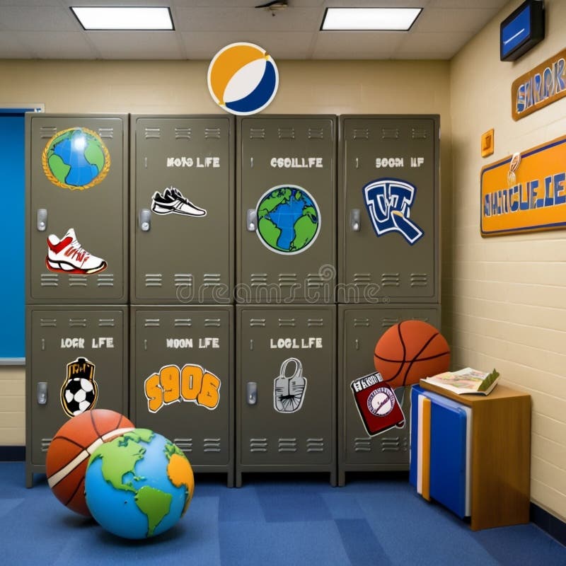 Learn How To Decorate Your School Locker with Unique Ideas. Stock ...