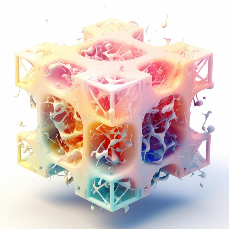 Explore the Complexity of a Fractal Cube on a Pristine White Background ...