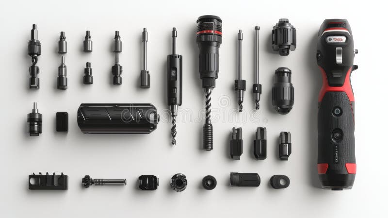 A Detailed Collection of Power Tools and Accessories. this Set ...