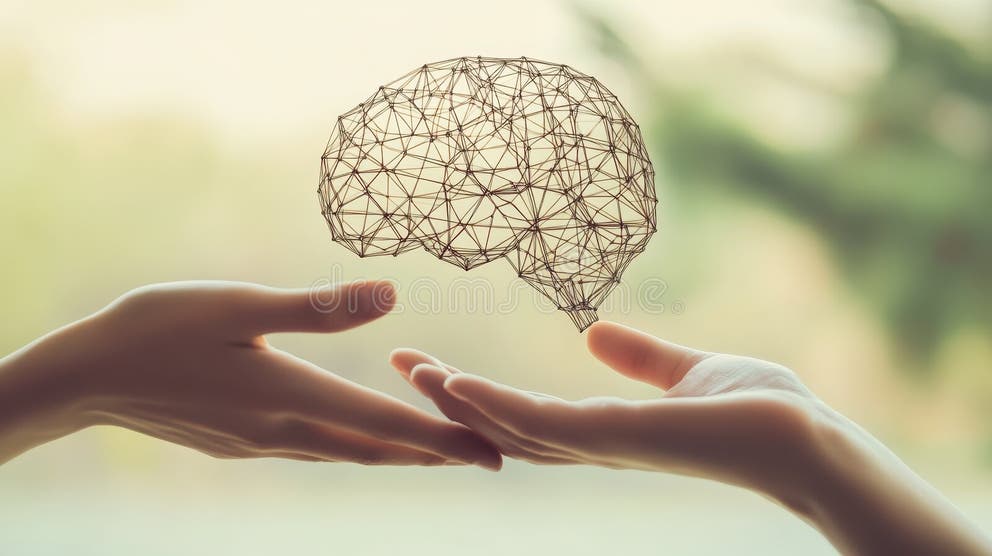 Cognitive Behavioral Therapy Concept with Hands and Brain Visuals Stock Illustration ...