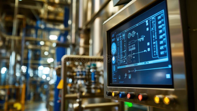 Industrial Internet of Things Concept with Connected Sensors Display ...