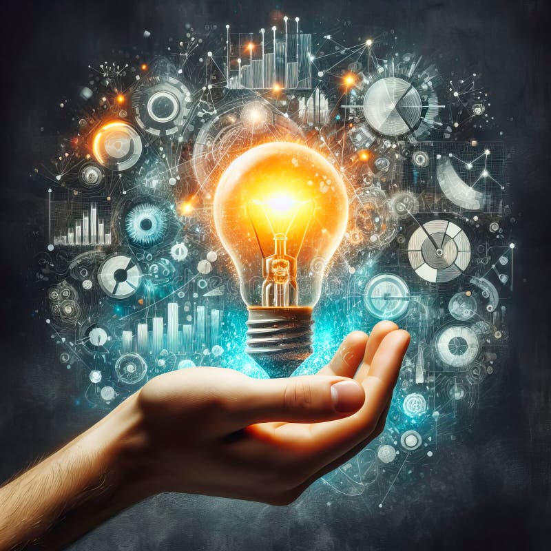 Explore the Concept of Innovative Solutions with an Illuminated Light ...