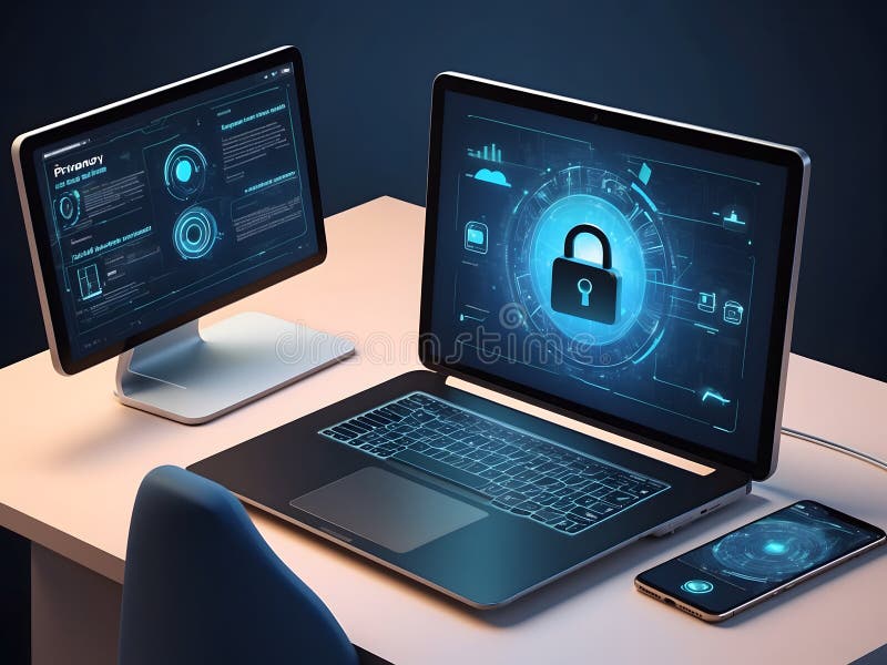 Encrypted Realms and Safeguarding Personal Data Stock Photo - Image of ...