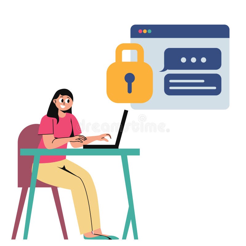 Typing Password Flat Illustration Stock Photo - Image of person, device ...