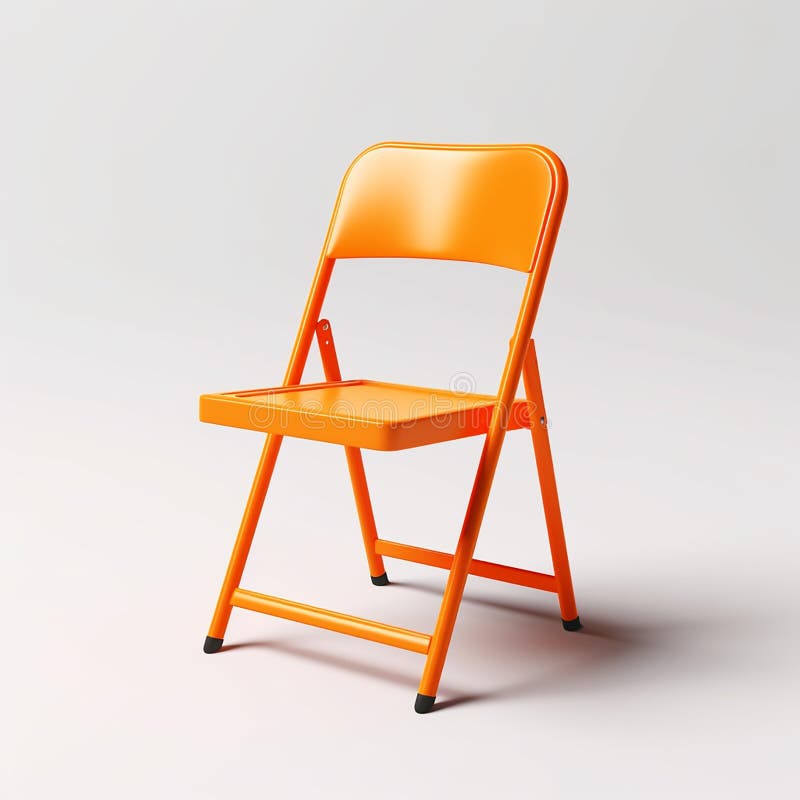 Orange Folding Chair stock illustration. Illustration of sitting ...