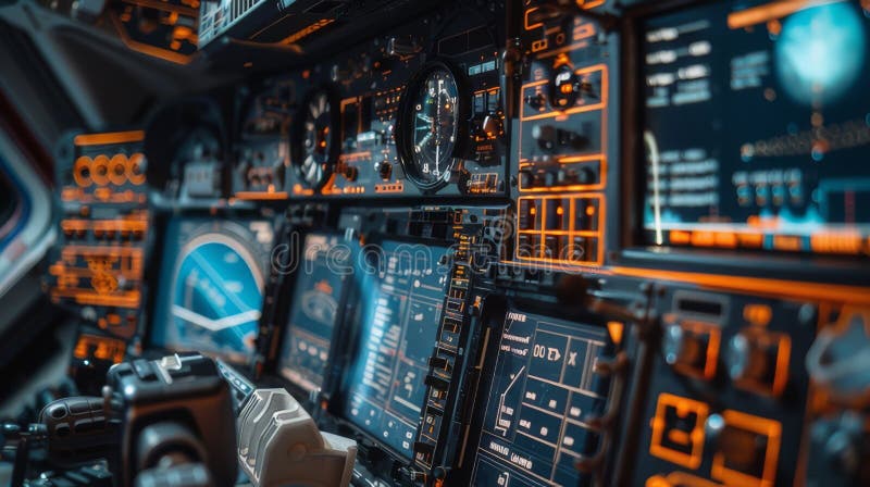 Space Shuttle Cockpit: Command Center of Interstellar Exploration Stock ...