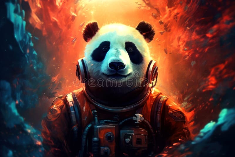 Explore the Cosmos with this Stunning Image of a Panda Astronaut Stock ...