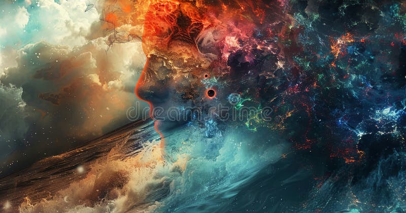 Explore the Cosmos through this Vibrant, Abstract Fusion of Human and ...