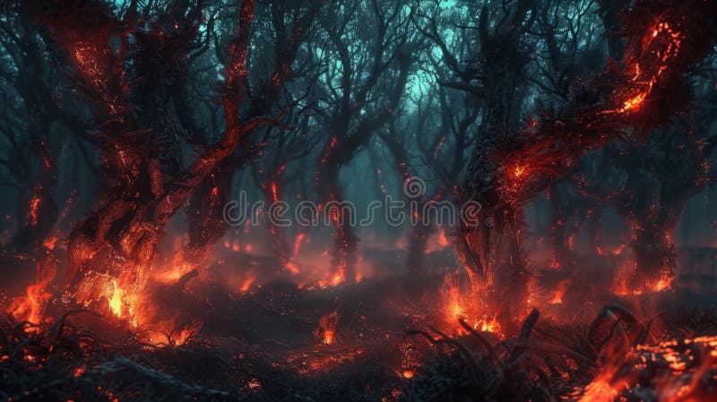 Explore the Cursed Forest Where the Eternal Flame Casts Eerie Shadows ...