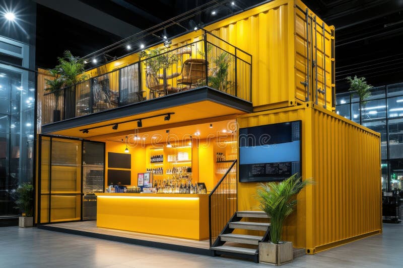 Innovative Container Bar Design Urban Location Interior Showcase Modern ...