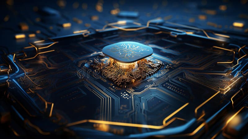 Nanochips and AI: Shaping Future Tech Stock Illustration - Illustration ...