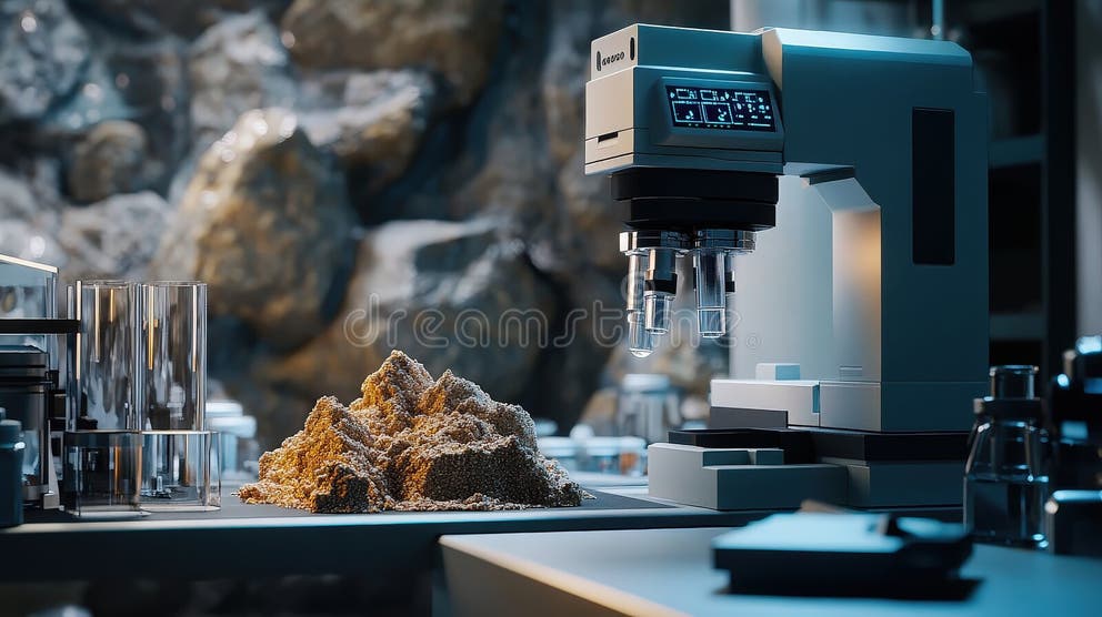 Advanced Equipment for Ray Diffraction and Powder Analysis Stock Illustration - Illustration of ...