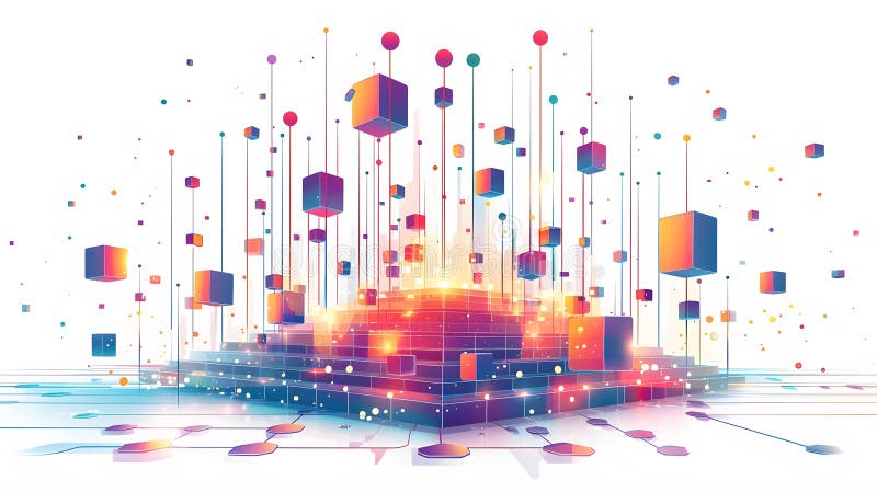 Quantum Processing. Deep Learning Artificial Intelligence. Future New ...