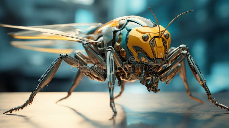 Metallic Marvel: Robotic Beetle Poses in Futuristic Innovation Display ...