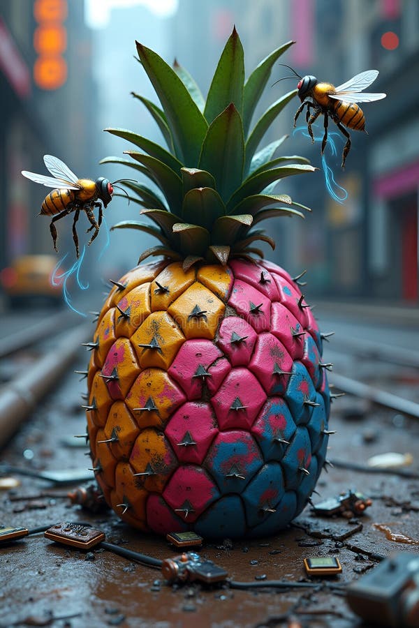 Cyberpunk Pineapple Tank Stock Illustrations – 4 Cyberpunk Pineapple ...