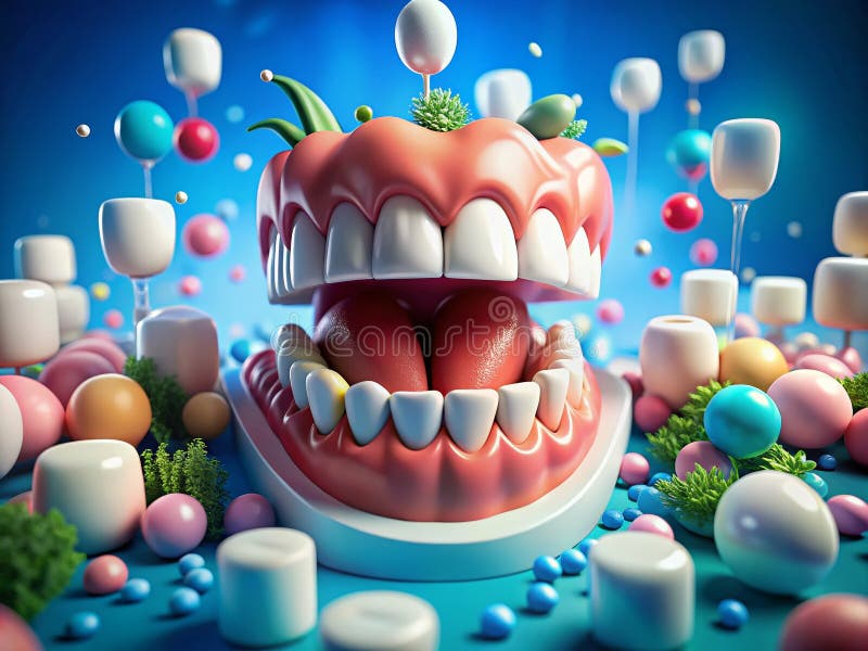 Explore a 3D Visualization of Healthy Gums and Teeth a Stunning Blue ...