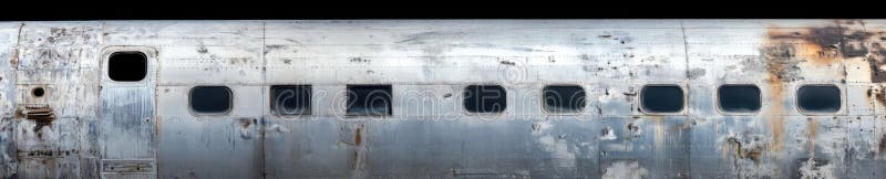 Explore Damaged Aircraft Fuselage Section with Windows, Texture Detail ...