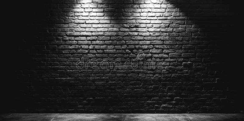 Explore Dark Room with Brick Wall and Dramatic Lighting. Light Painting ...