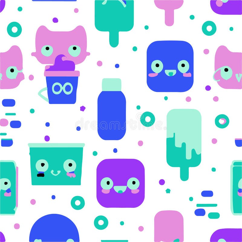 Adorable and Amusing Vibrant, Cute, and Funny Seamless Patterns ...