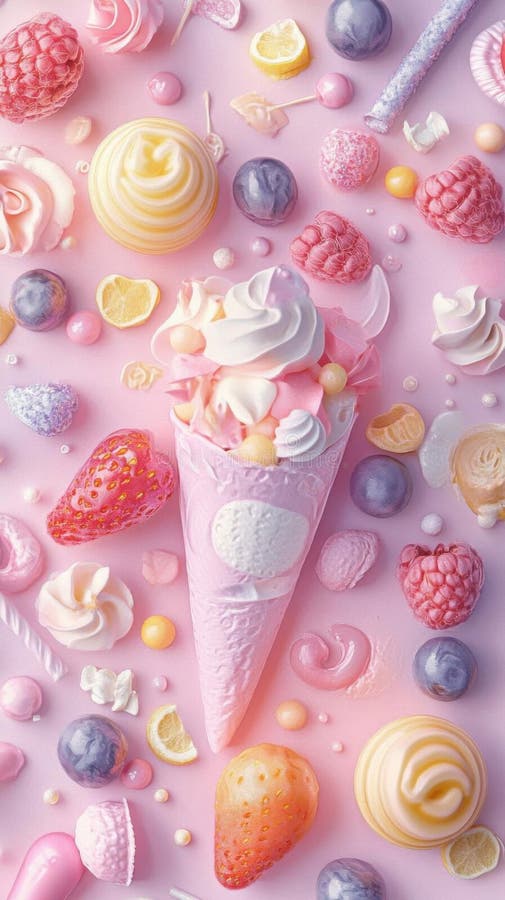 Whimsical Delights. a Series of Cute Backgrounds Featuring Playful and ...