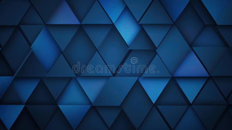 Explore the Depth of Dark Blue with Glowing Triangles and Shiny Lines ...