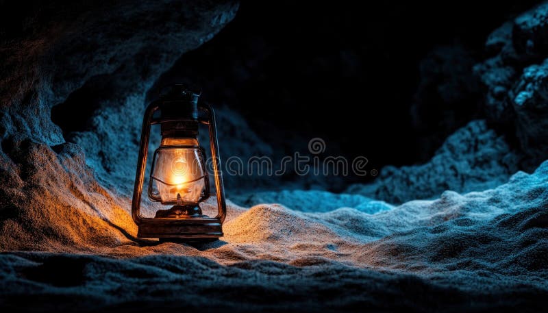 Explore the Depths with a Flickering Lantern in a Cave, Mourning ...