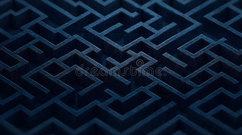 Explore the Depths of an Intricate Blue Maze Design that Captivates ...