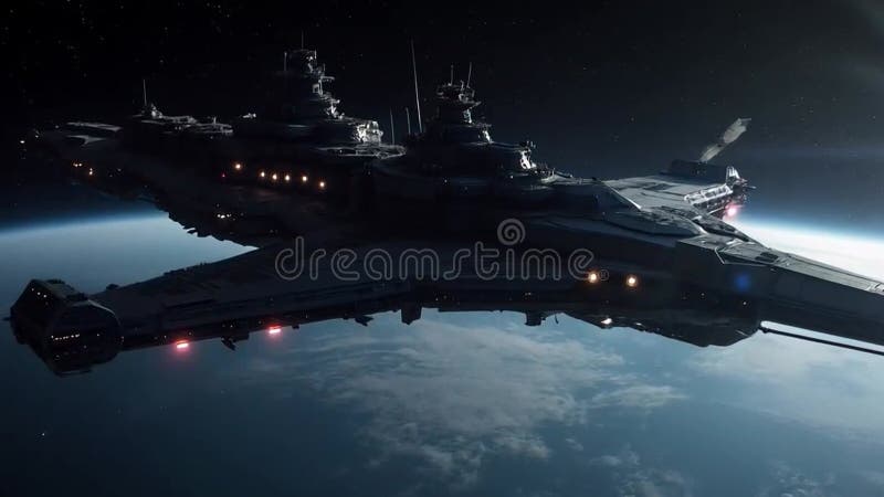 Spectacular Visuals of Gigantic Spaceship Orbiting a Distant Planet in ...