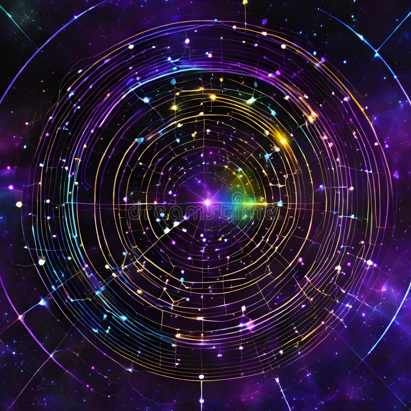 Cosmic Neural Network - Futuristic AI Visualization Stock Illustration ...