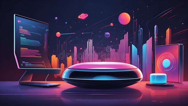 Design Excellence: Voice Assistant Vector for a Futuristic Web ...