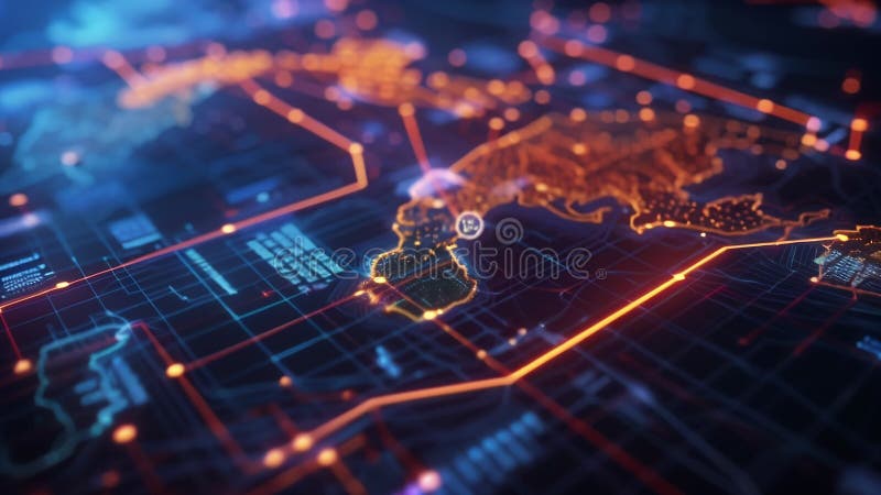 Explore a Detailed Close-up of a World Map with Interactive Features ...