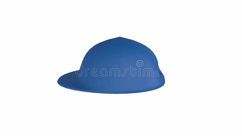 3D Rendering of a Blue Construction Helmet Viewed from the Side Stock ...