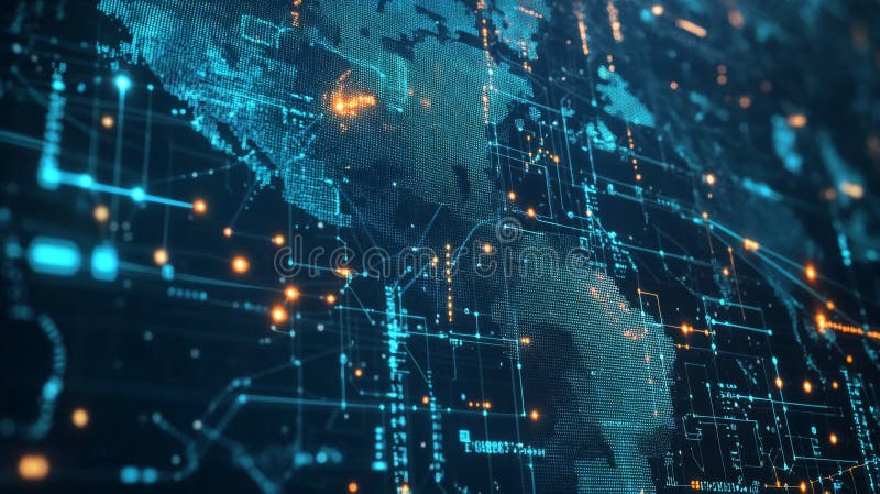 Digital Signal Strength Visualization in Technology Stock Illustration ...