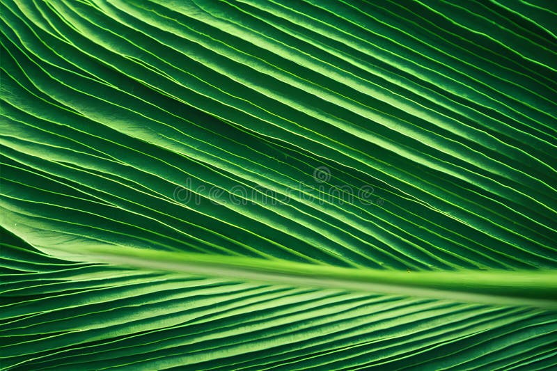 Explore Detailed Green Leaf with Textured Surface, Parallel Lines ...