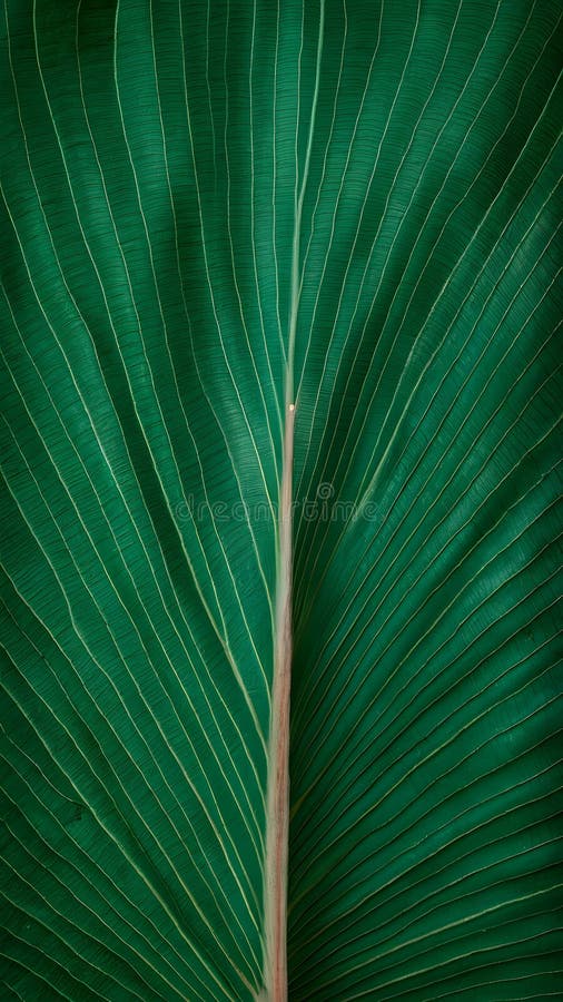 Explore Detailed Green Leaf with Textured Surface, Parallel Lines ...