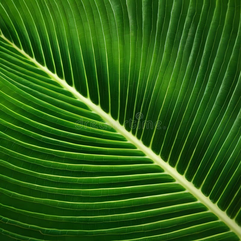 Explore Detailed Green Leaf with Textured Surface, Parallel Lines ...