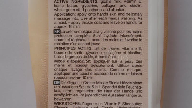 Glycerine Hand Cream Mask Packaging and Application Instructions ...