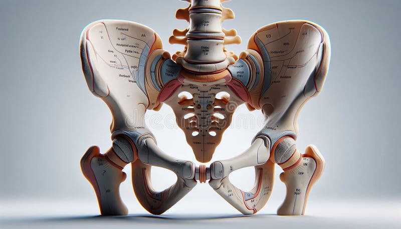 Detailed Pelvic Bone Anatomy Visualization Stock Illustration ...